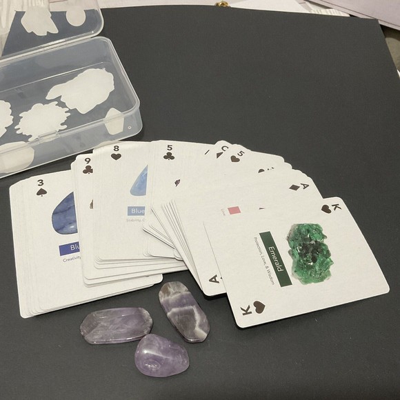Other | Exquisite Crystal Playing Cards With Three Gemstones And Ornate ...